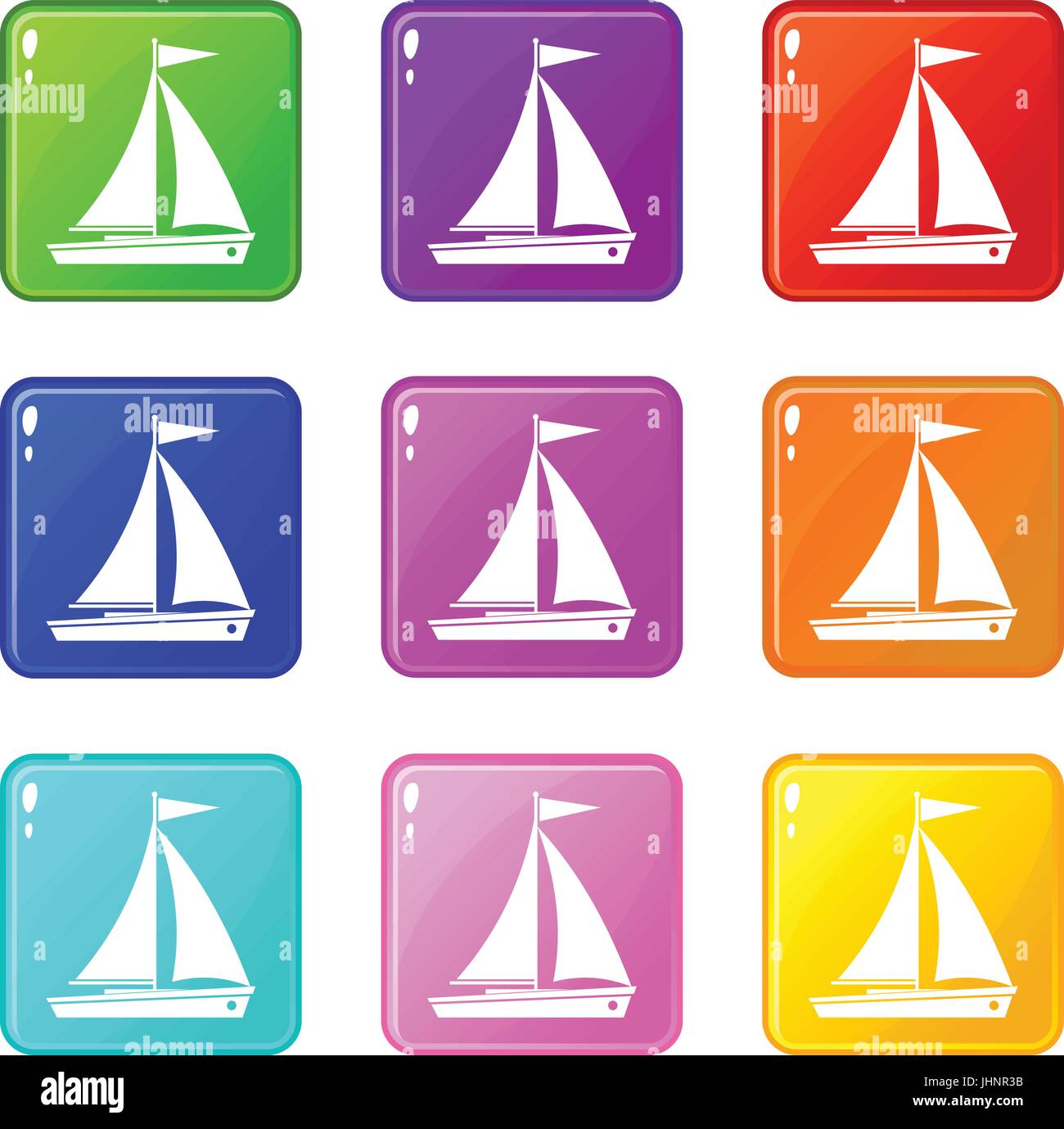 Yacht icons 9 set Stock Vector Image & Art - Alamy