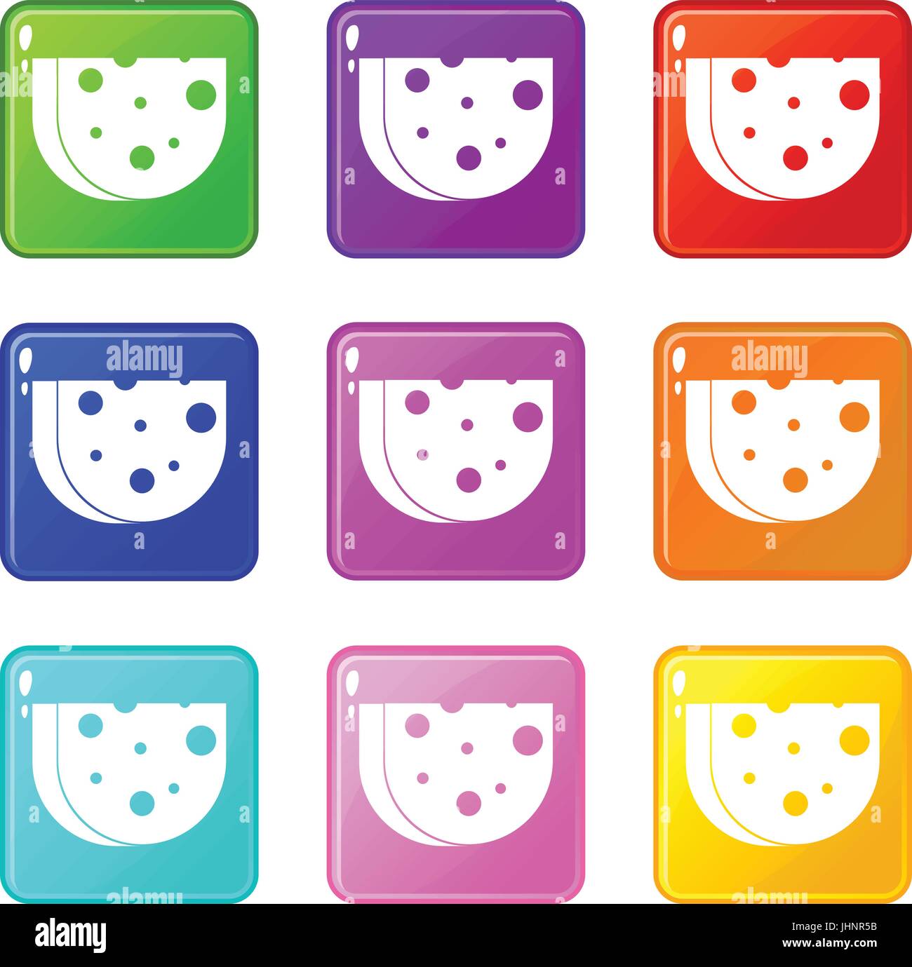 Piece of Swiss cheese icons 9 set Stock Vector Image & Art - Alamy