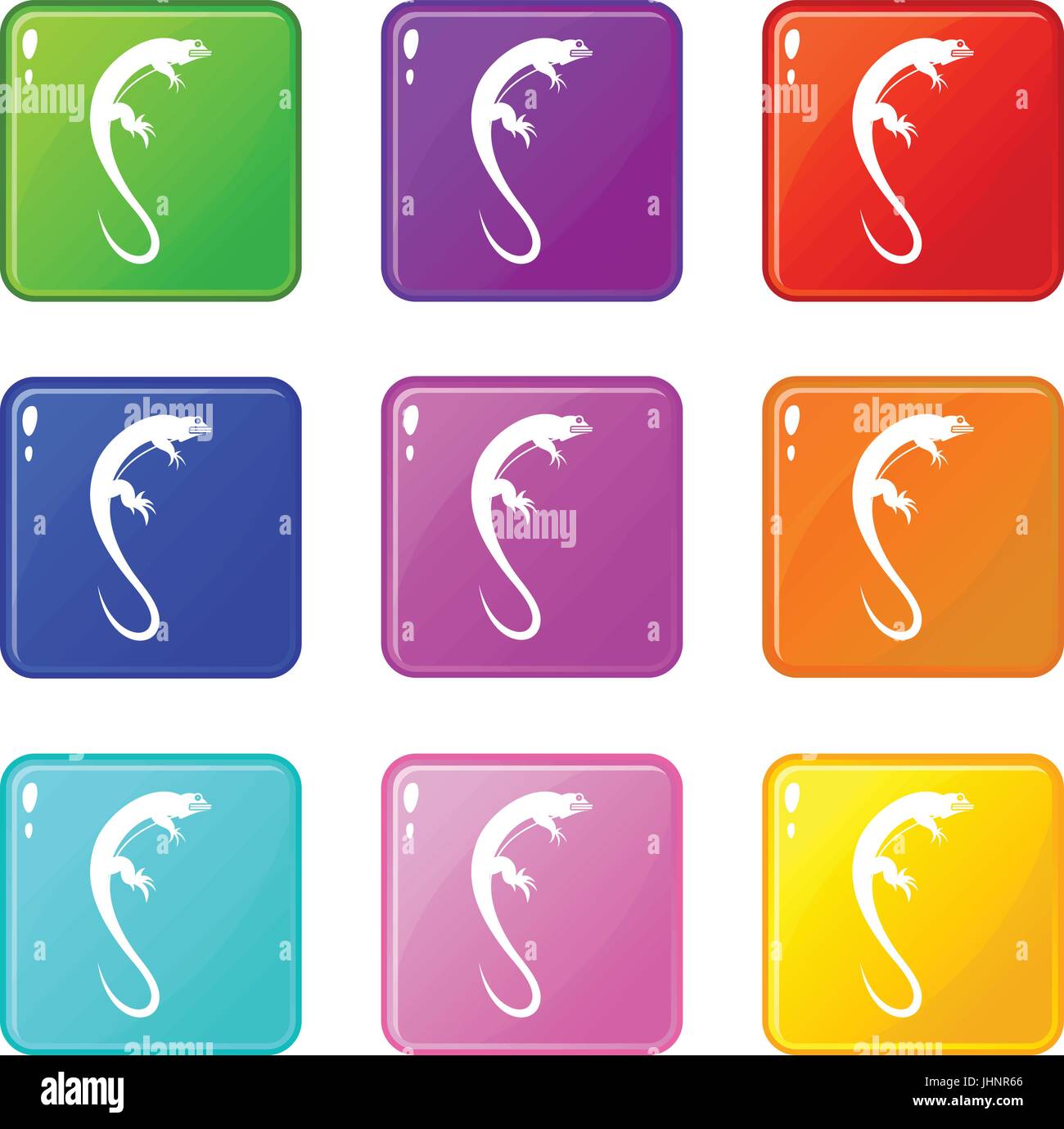 Lizard icons 9 set Stock Vector Image & Art - Alamy