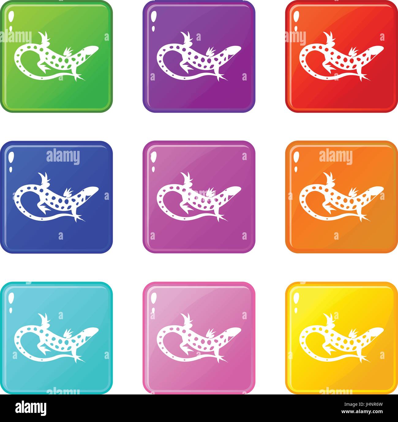 Lizard icons 9 set Stock Vector Image & Art - Alamy