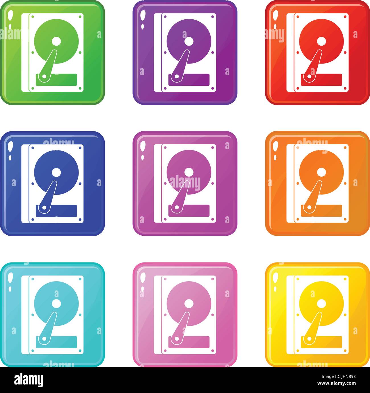 HDD icons 9 set Stock Vector Image & Art - Alamy