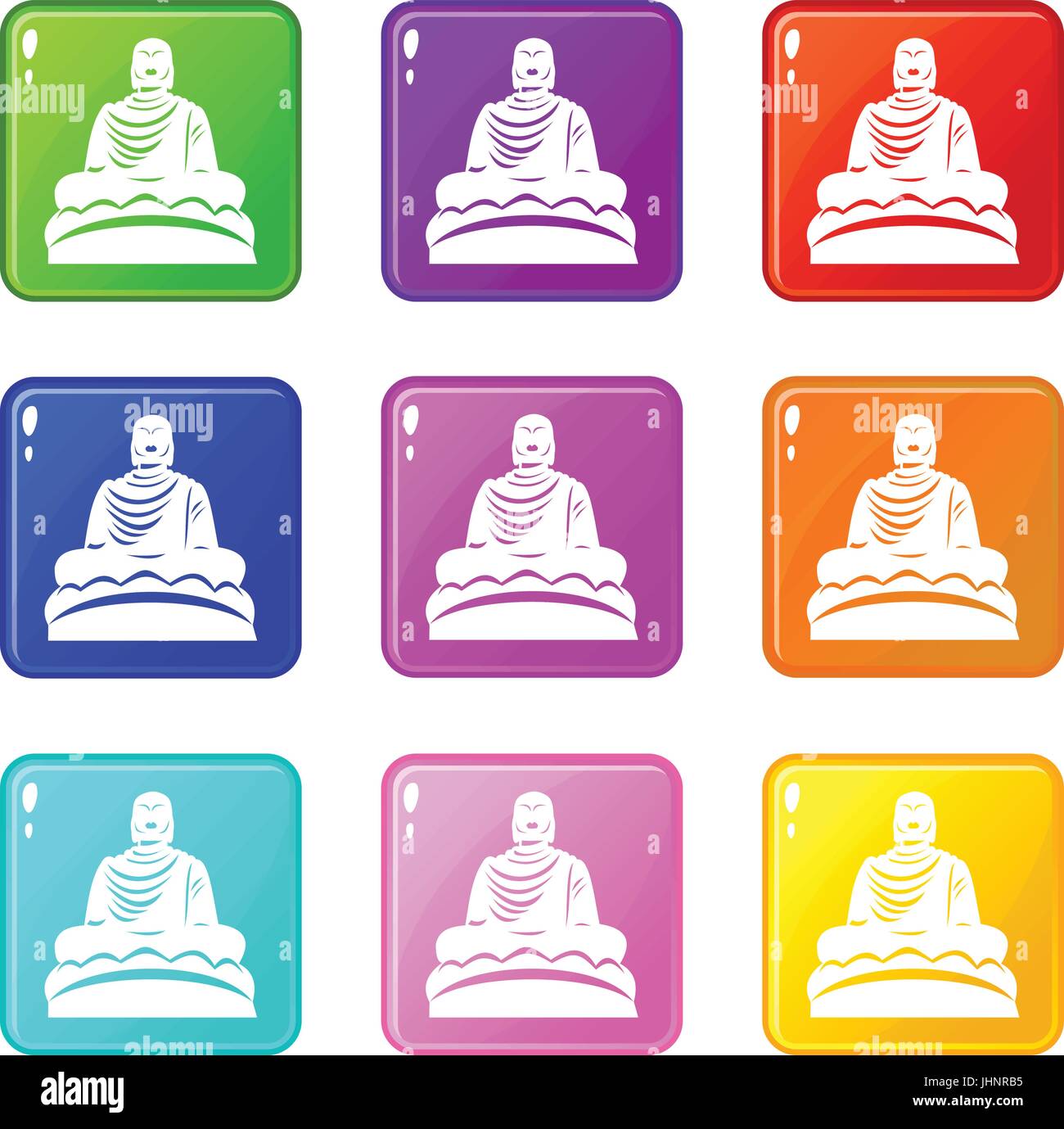 Buddha statue icons 9 set Stock Vector Image & Art - Alamy