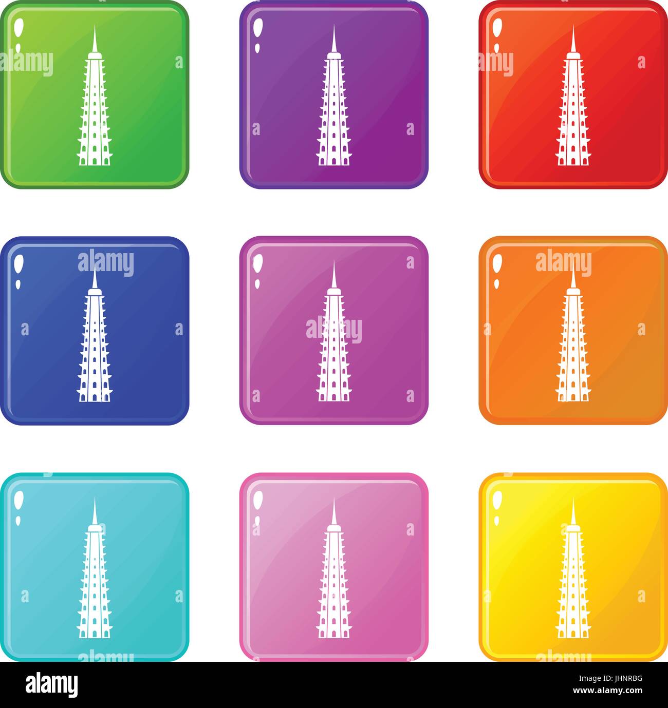 Temple icons 9 set Stock Vector Image & Art - Alamy