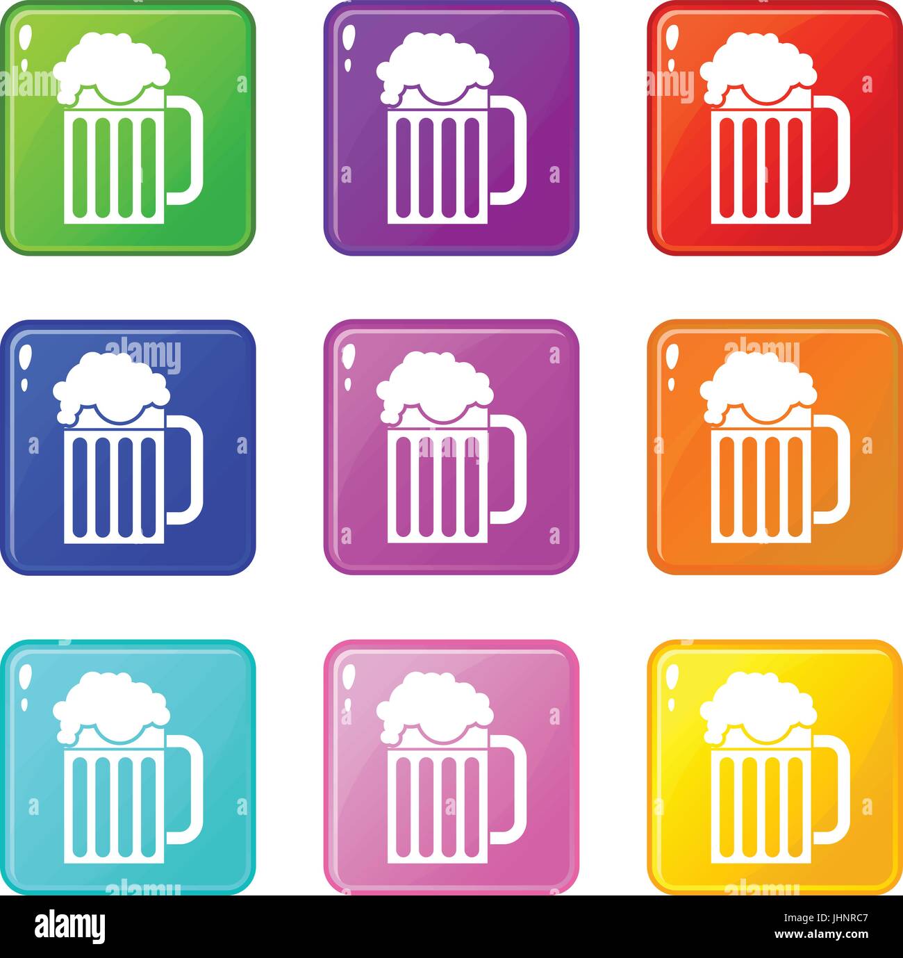 Beer mug icons 9 set Stock Vector Image & Art - Alamy
