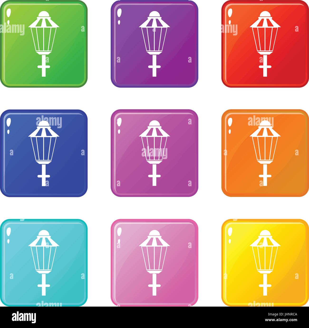 Street lamp icons 9 set Stock Vector Image & Art - Alamy