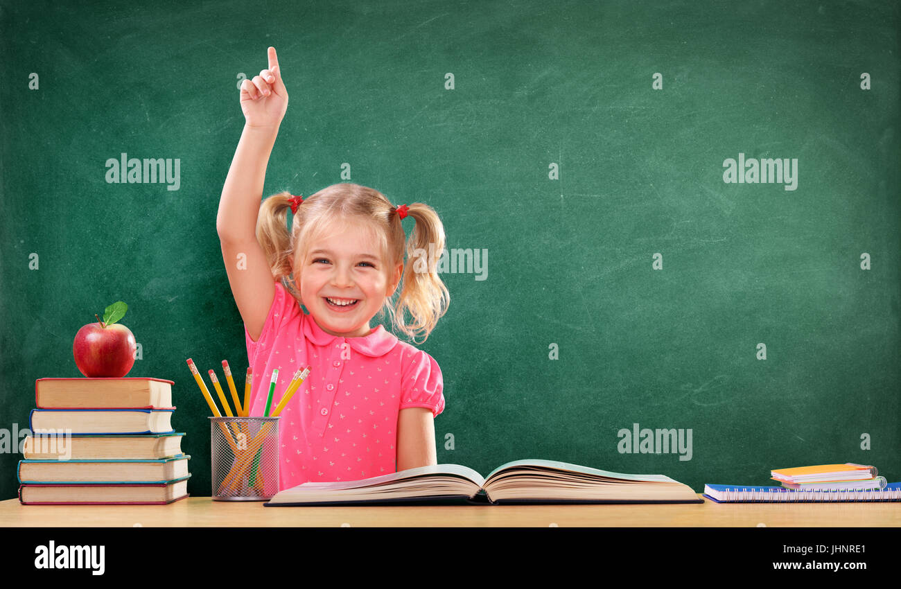 School girl hand smiling back hi-res stock photography and images - Alamy