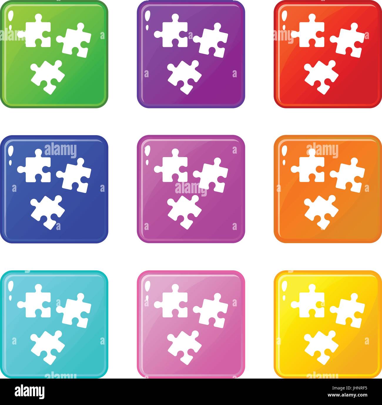 Puzzle icons 9 set Stock Vector Image & Art - Alamy