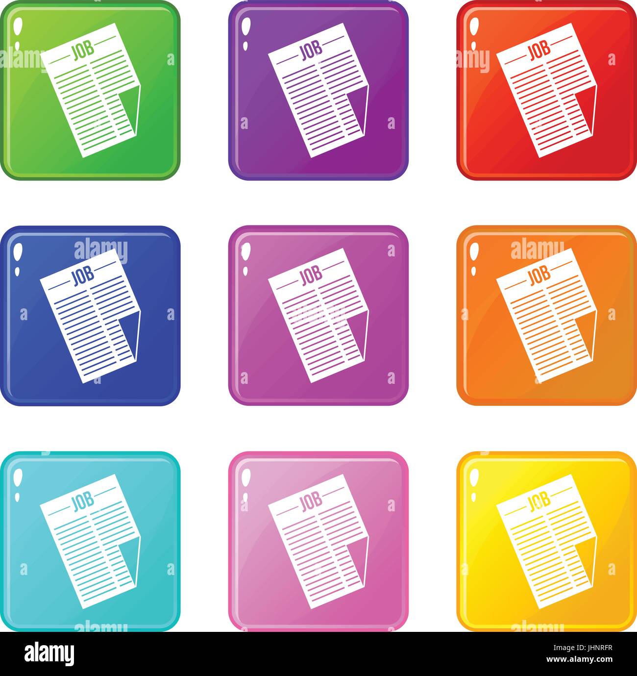 Newspaper with the headline Job icons 9 set Stock Vector Image & Art ...
