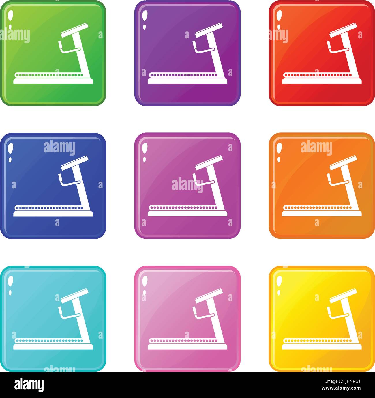 Treadmill icons 9 set Stock Vector Image & Art - Alamy