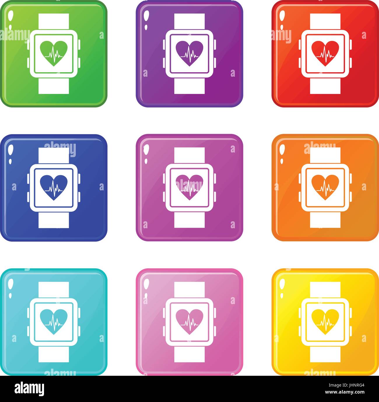 Smartwatch icons 9 set Stock Vector Image & Art - Alamy