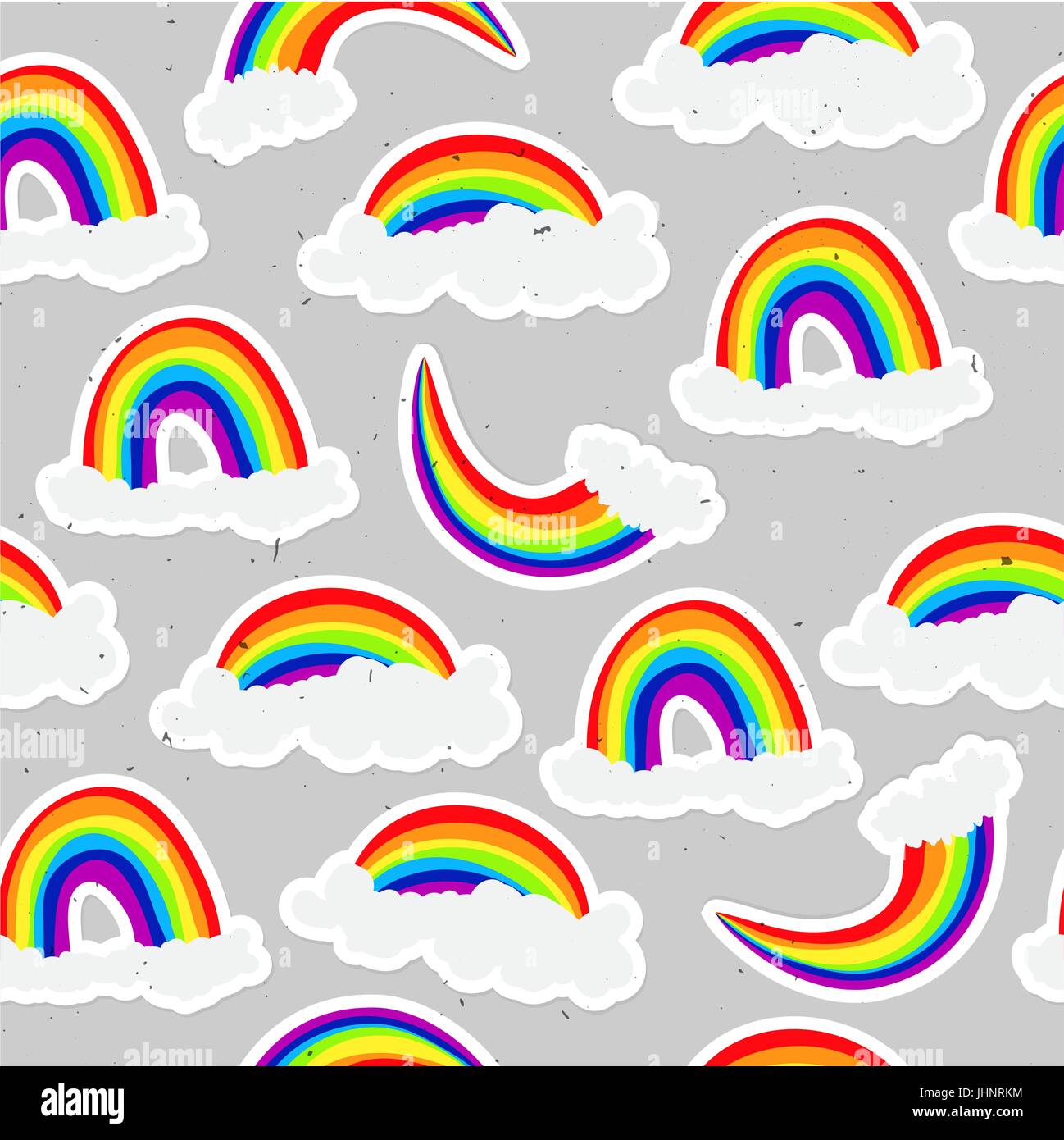 Cute rainbow seamless pattern. Sweet rainbow and clouds background ...