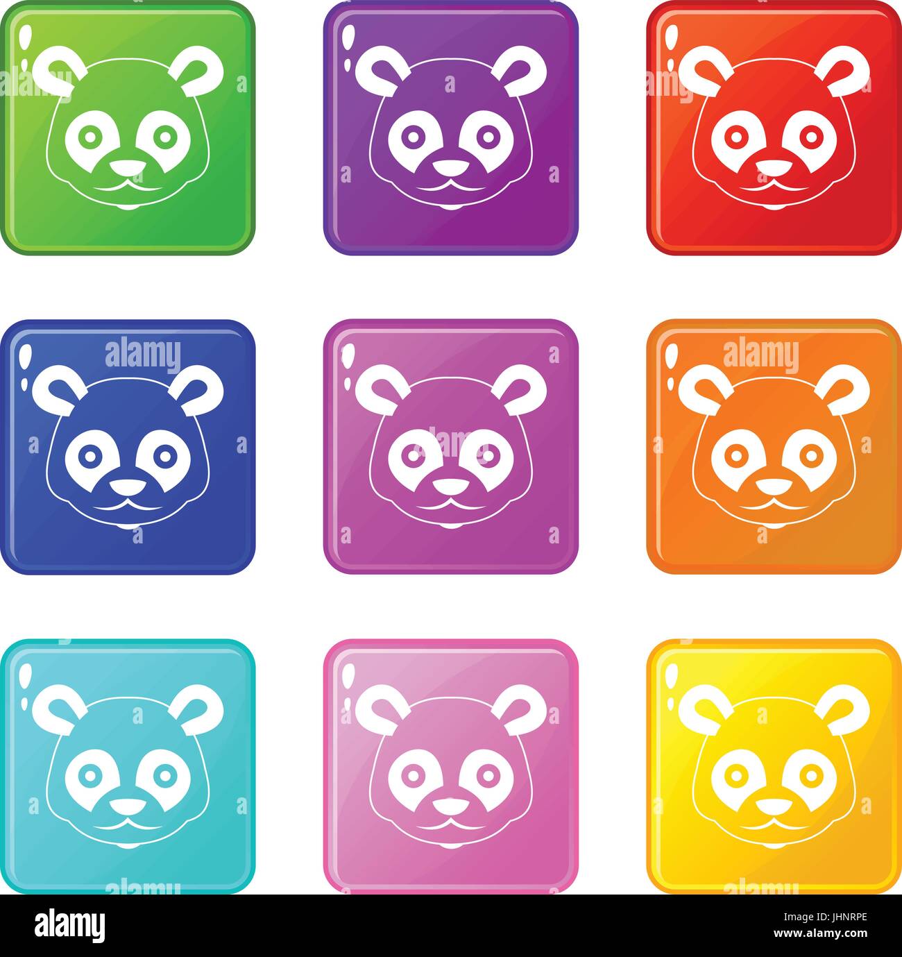 Head of panda icons 9 set Stock Vector Image & Art - Alamy