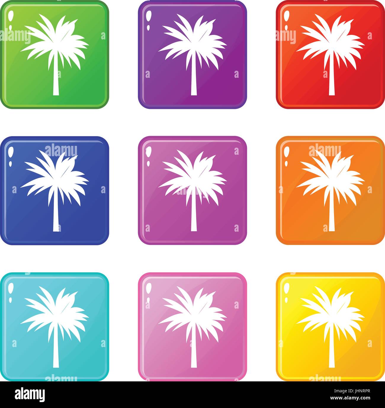 Palm icons 9 set Stock Vector Image & Art - Alamy
