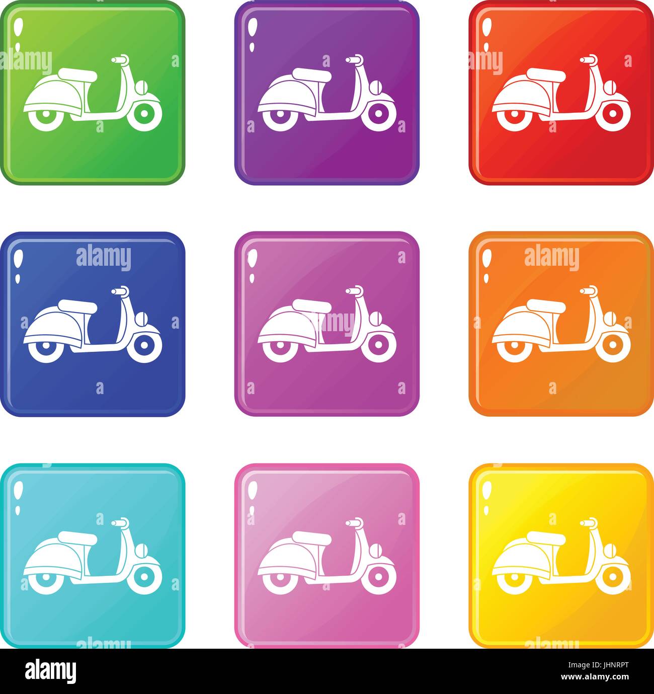 Motorbike icons 9 set Stock Vector Image & Art - Alamy