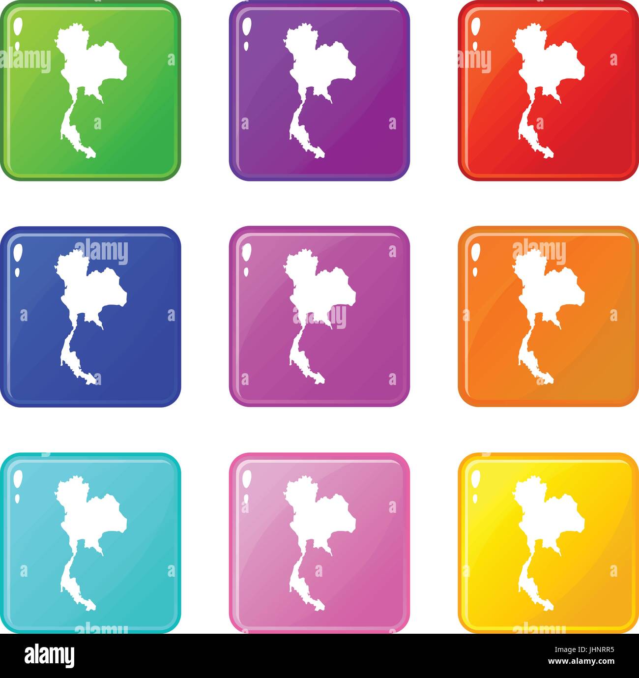 Thailand map icons 9 set Stock Vector Image & Art - Alamy
