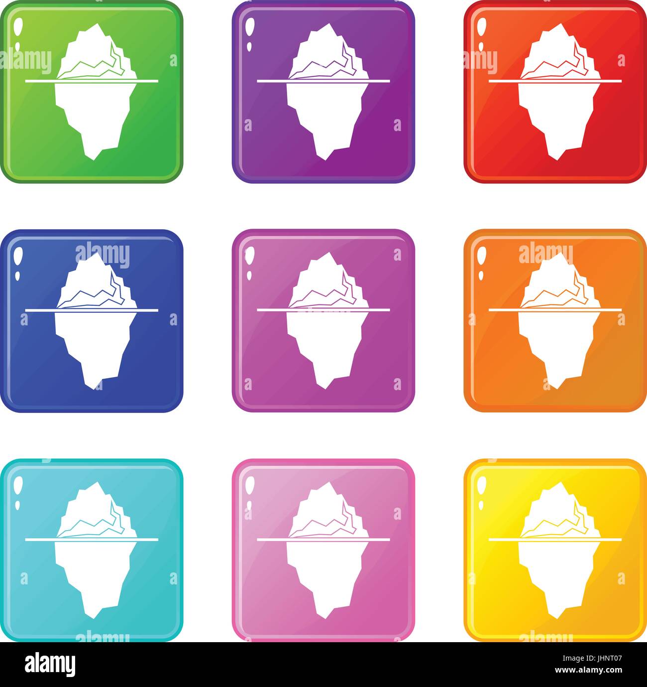 Iceberg icon set color hi-res stock photography and images - Alamy