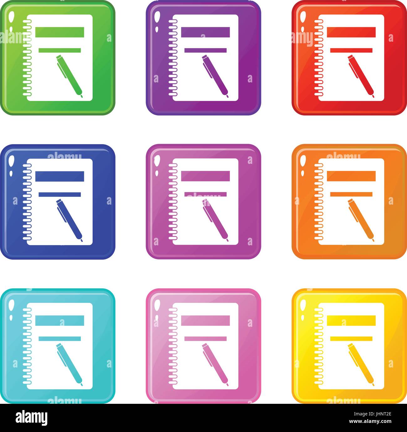 Spiral notepad pencil icons Stock Vector Images - Alamy