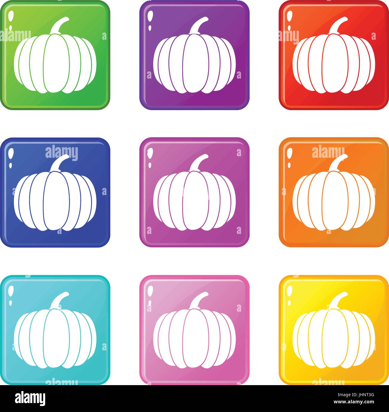 Pumpkin icons 9 set Stock Vector Image & Art - Alamy