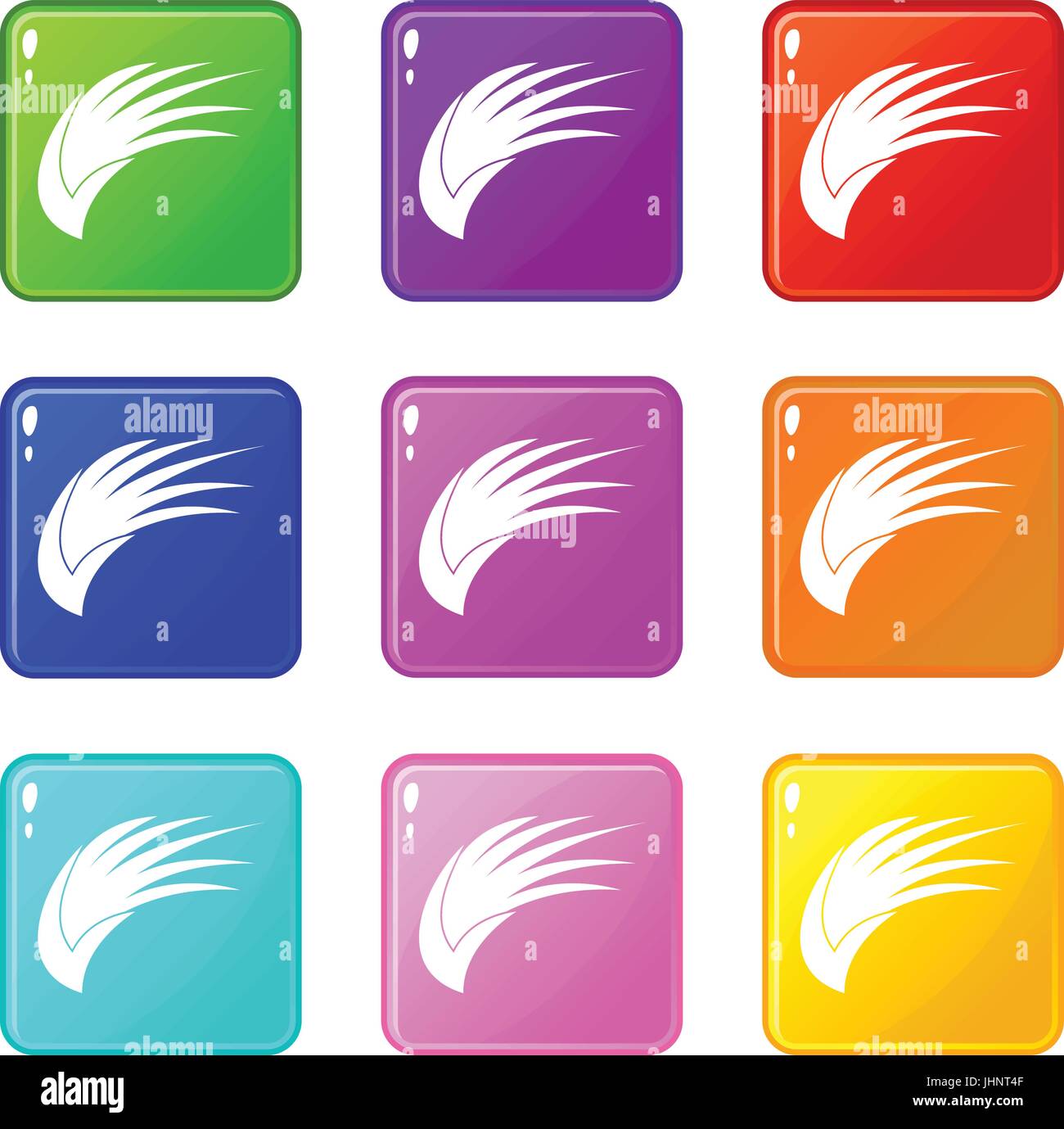 Wing icons 9 set Stock Vector Image & Art - Alamy