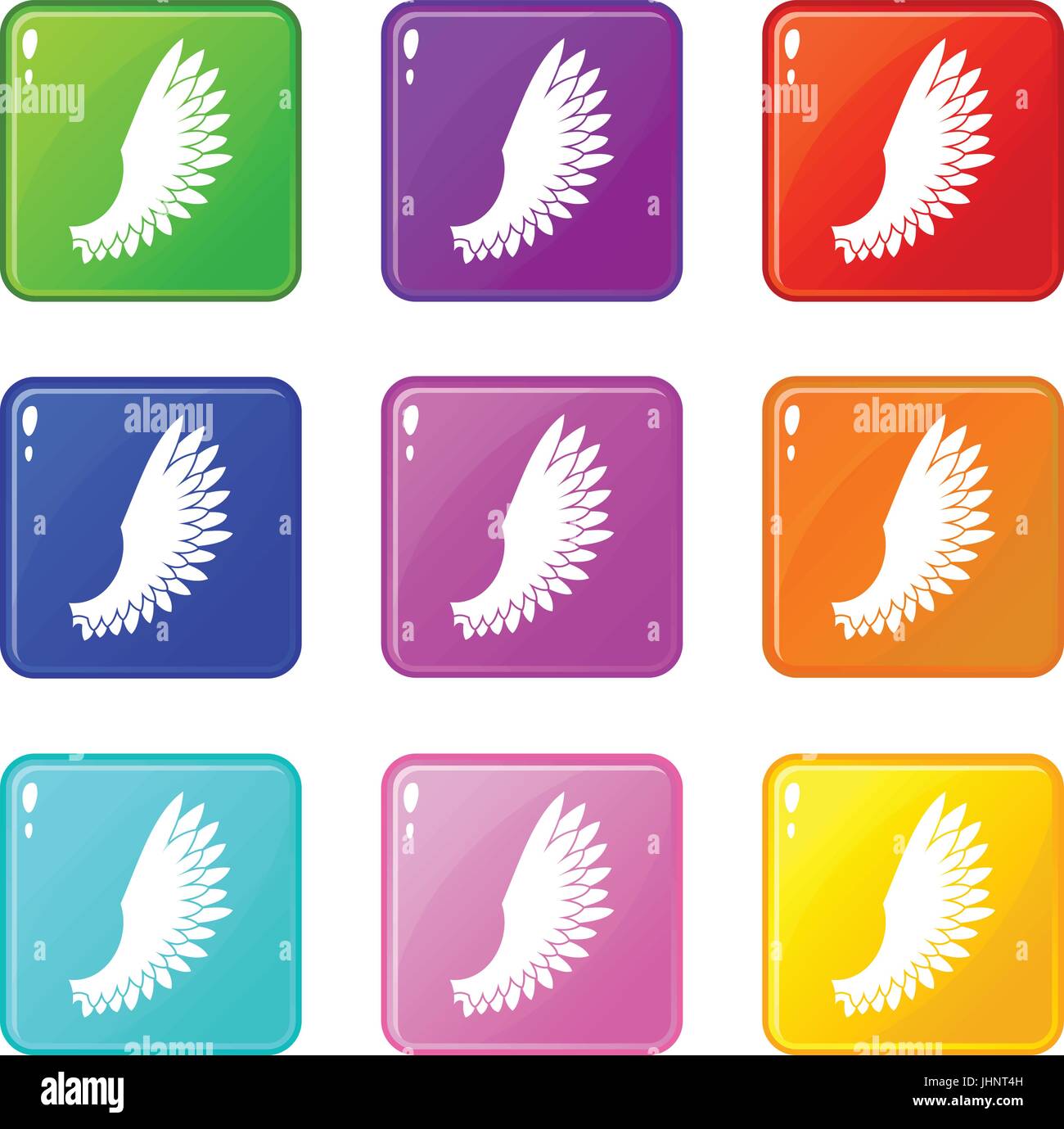 Wing icons 9 set Stock Vector Image & Art - Alamy