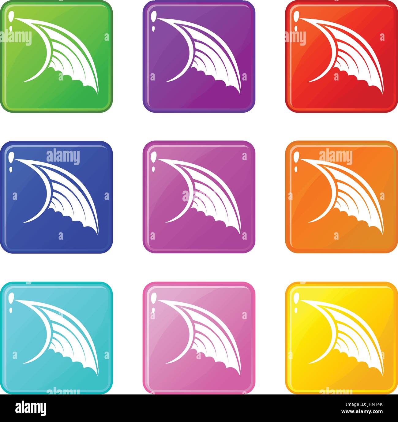 Wing icons 9 set Stock Vector Image & Art - Alamy