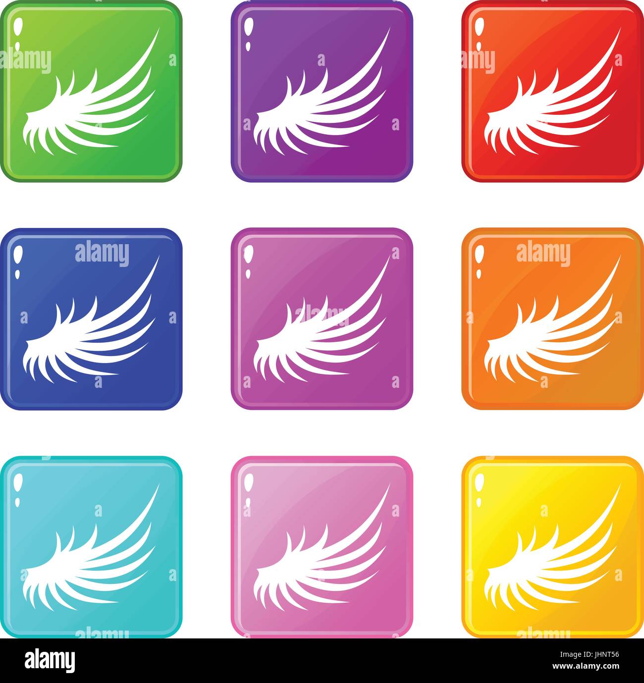 Wing icons 9 set Stock Vector Image & Art - Alamy