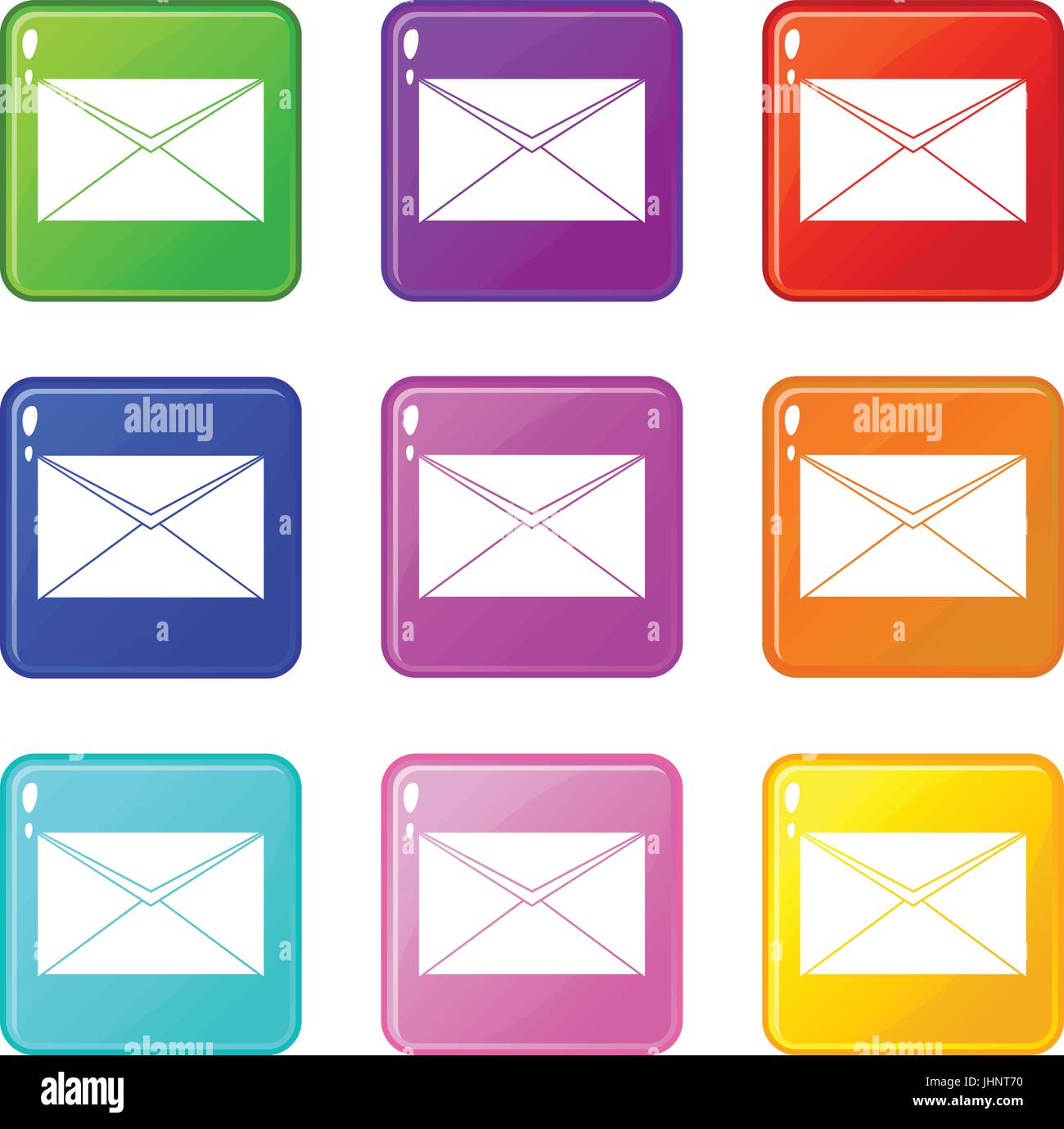 Closed envelope icons 9 set Stock Vector Image & Art - Alamy