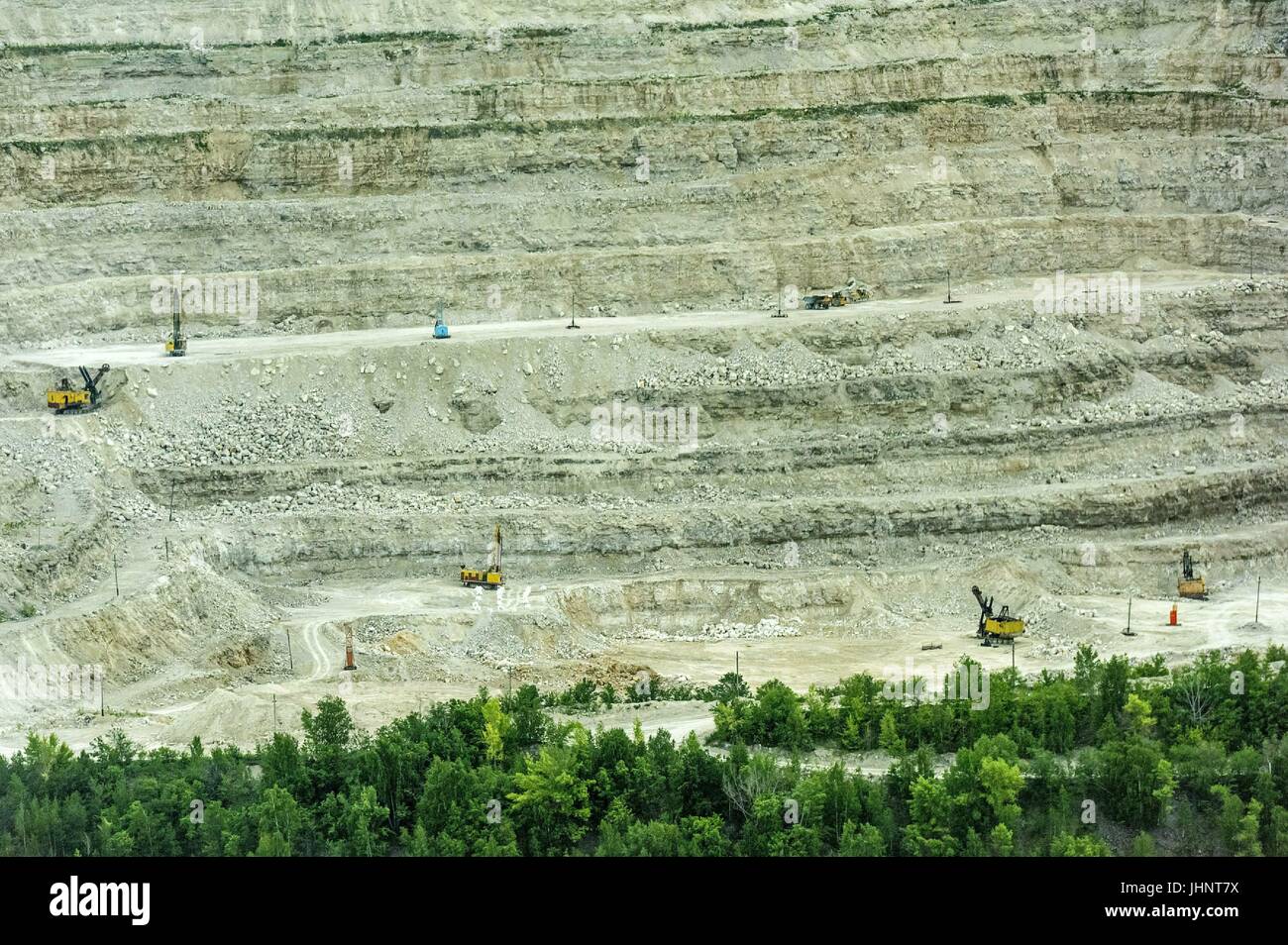 Russia. Samara Oblast. Bogatyr village. Quarry for limestone mining ...
