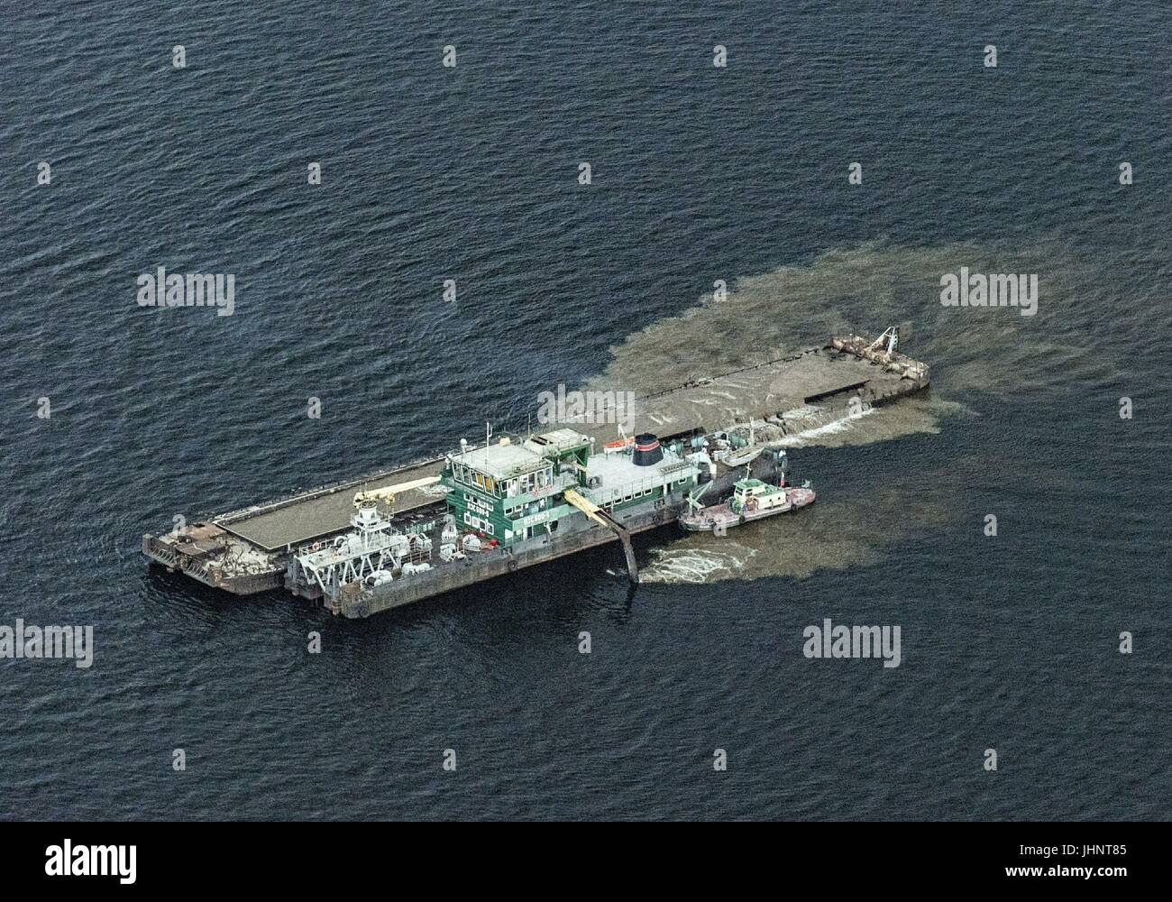 Russia. Samara Oblast. Volga river. Dredger Stock Photo - Alamy