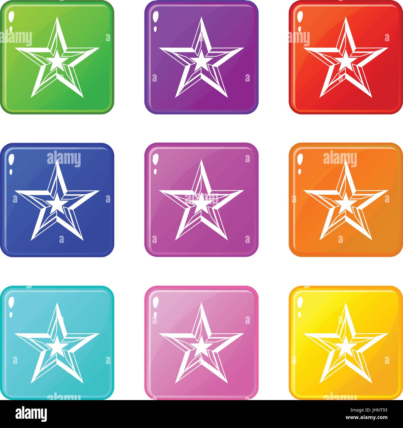 Star icons 9 set Stock Vector Image & Art - Alamy