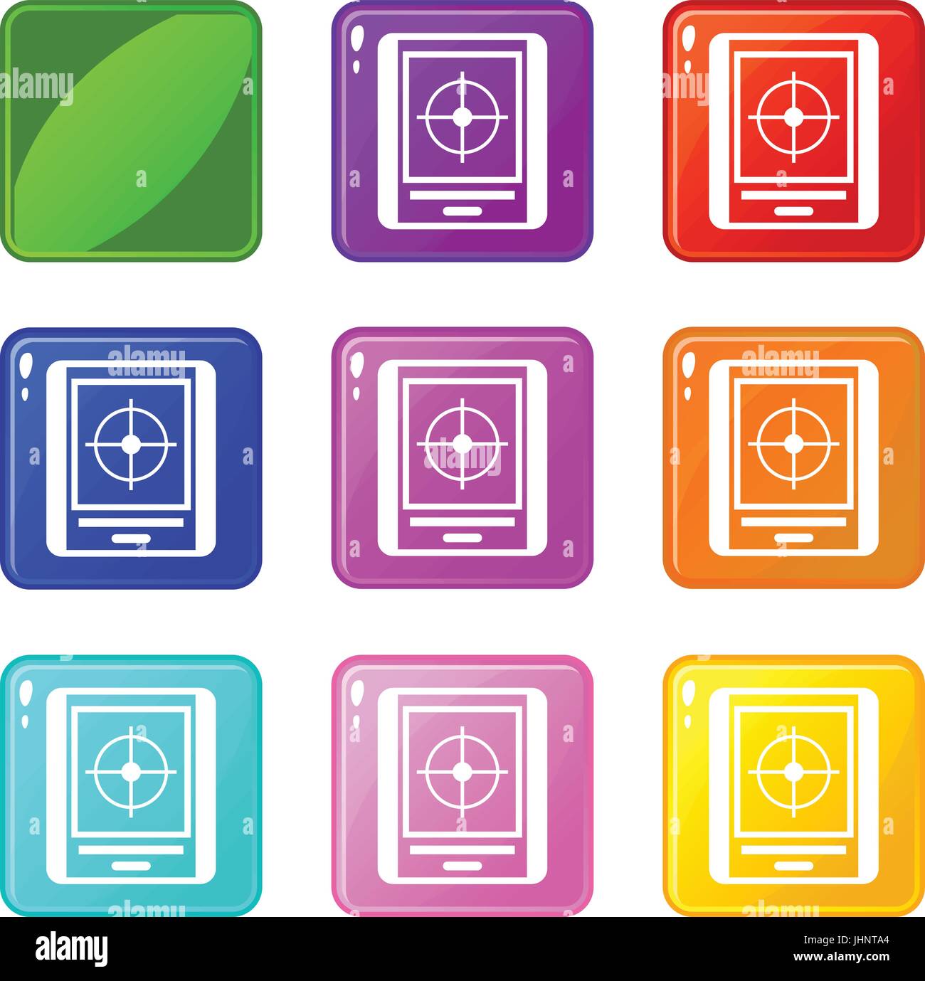 Radar icons 9 set Stock Vector Image & Art - Alamy