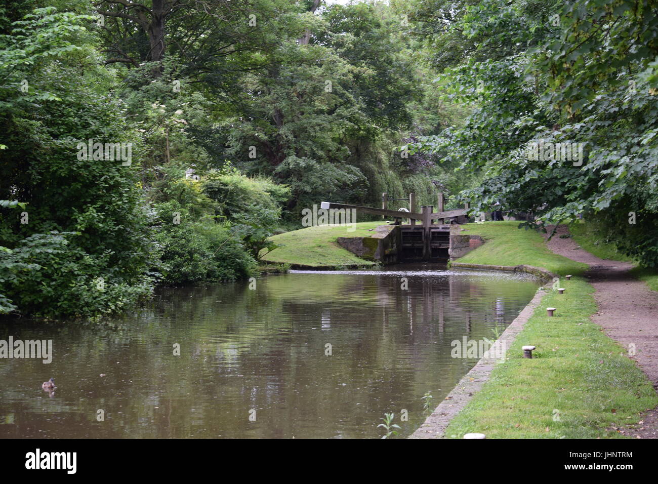 Canal lock gate Stock Photo - Alamy