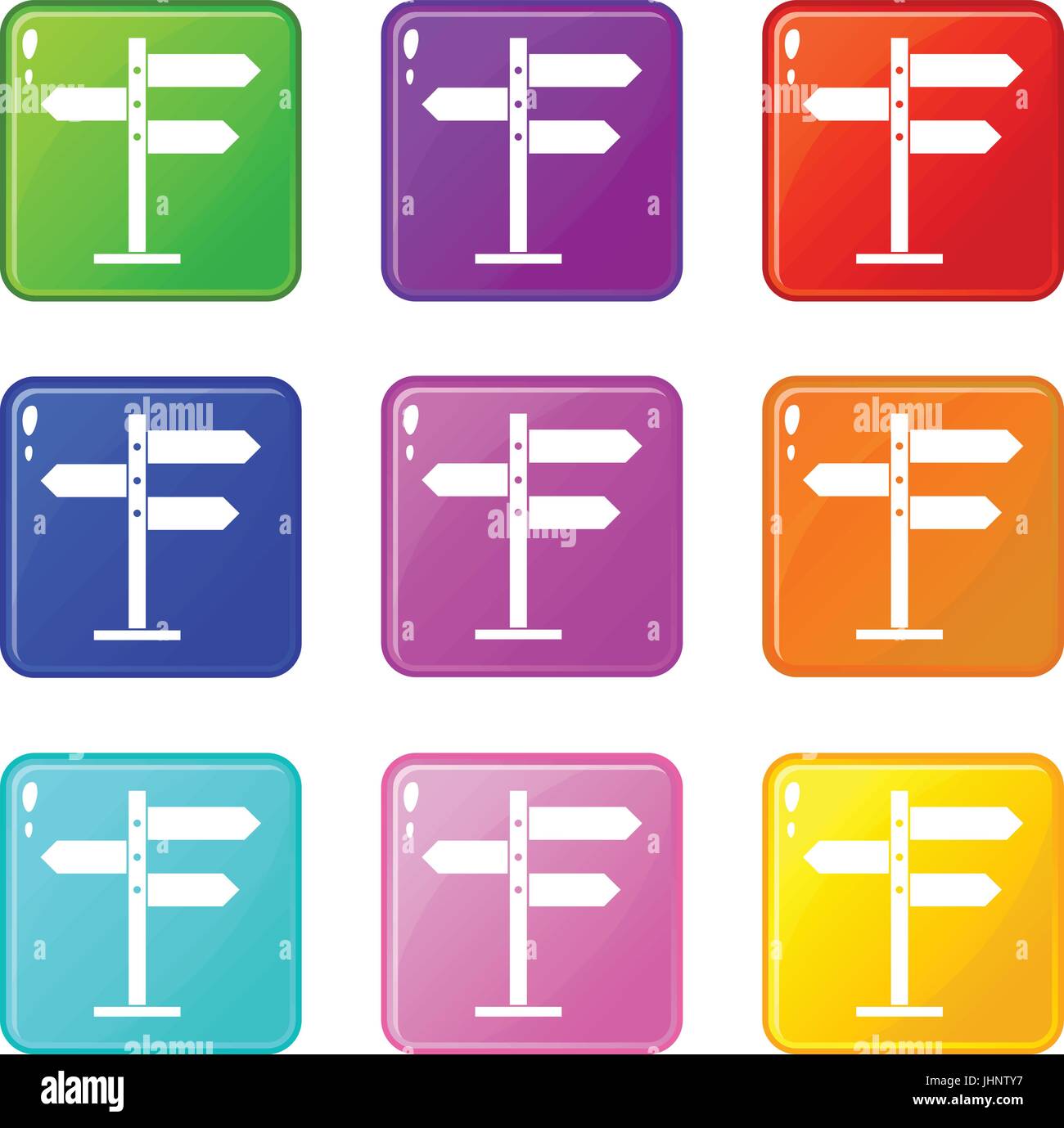 Direction signs icons 9 set Stock Vector Image & Art - Alamy