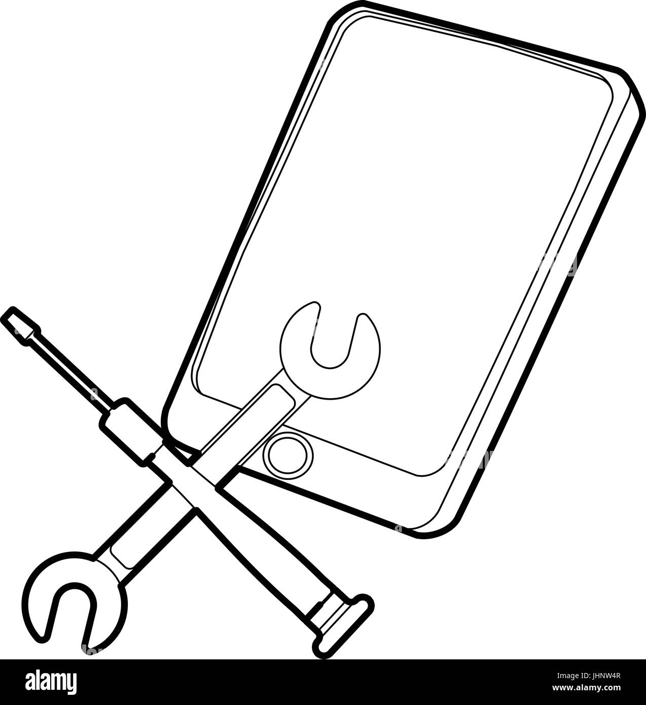 Gadget after reparation icon, outline style Stock Vector Image & Art ...