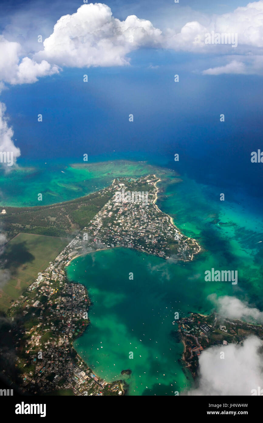 Bird's eye view of Mauritius Stock Photo - Alamy