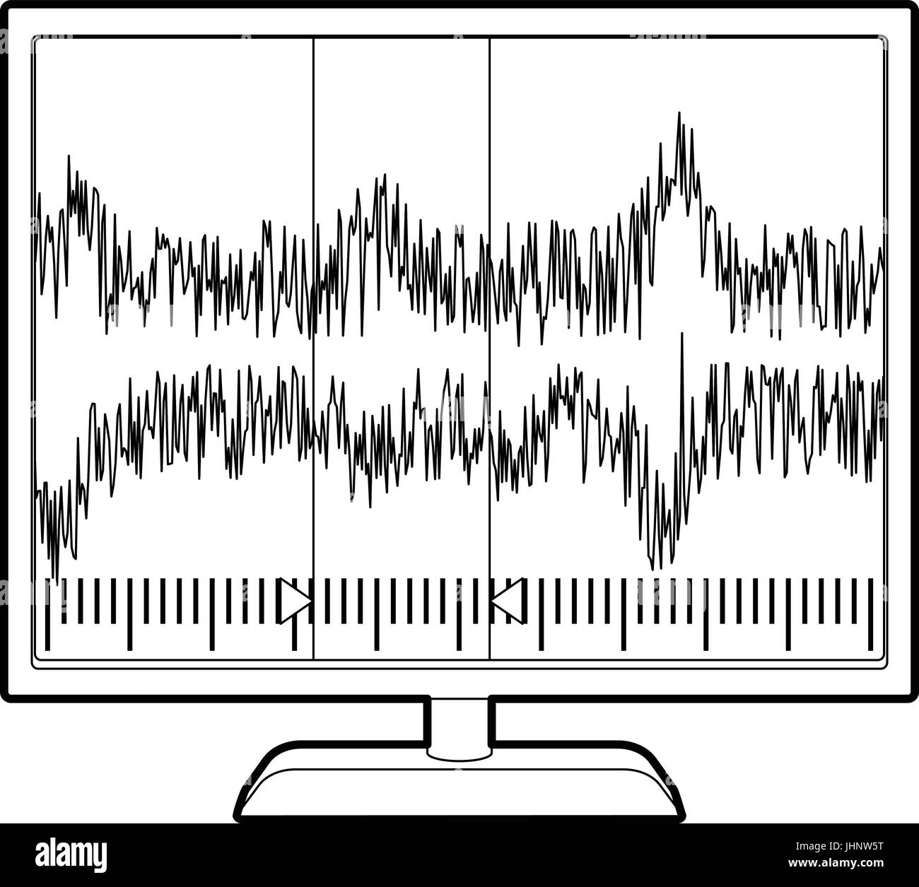 Sound wave monitor Black and White Stock Photos & Images - Alamy