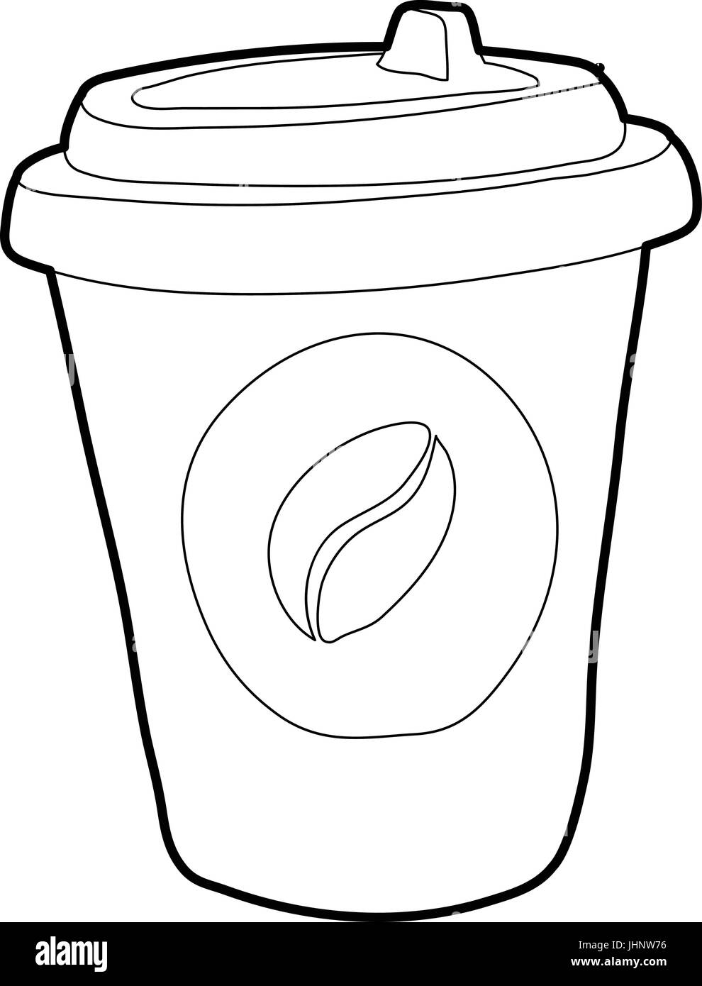 Plastic cup of coffee icon, outline style Stock Vector Image & Art - Alamy