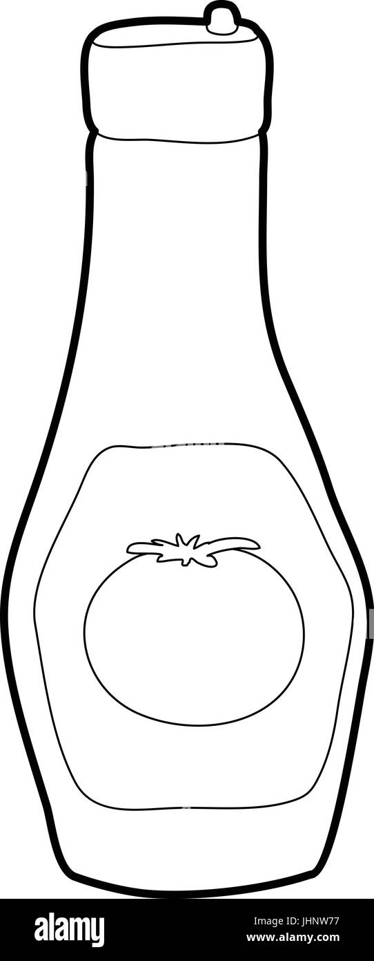 Bottle of ketchup icon, outline style Stock Vector Image & Art - Alamy
