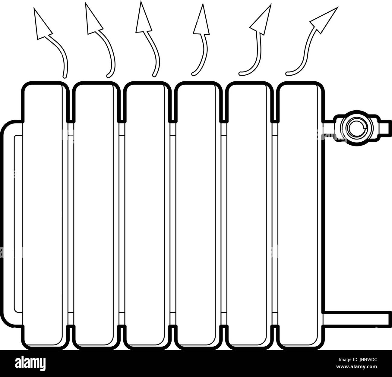 Heating battery icon, outline style Stock Vector Image & Art - Alamy