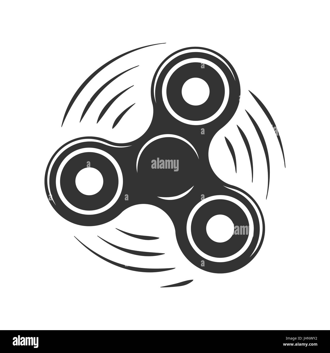 Silhouette symbol twisting rotating hand spinner. Vector illustration ...