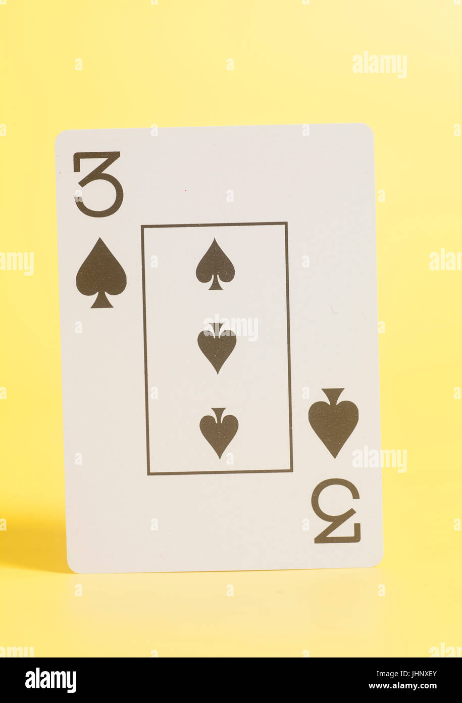 Playing card spades three Stock Photo - Alamy