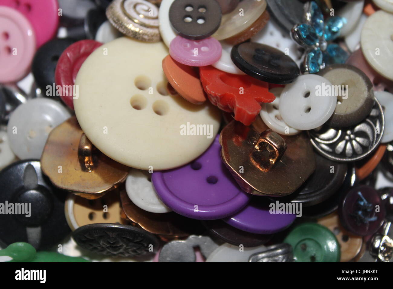Close-up photo of different buttons Stock Photo - Alamy