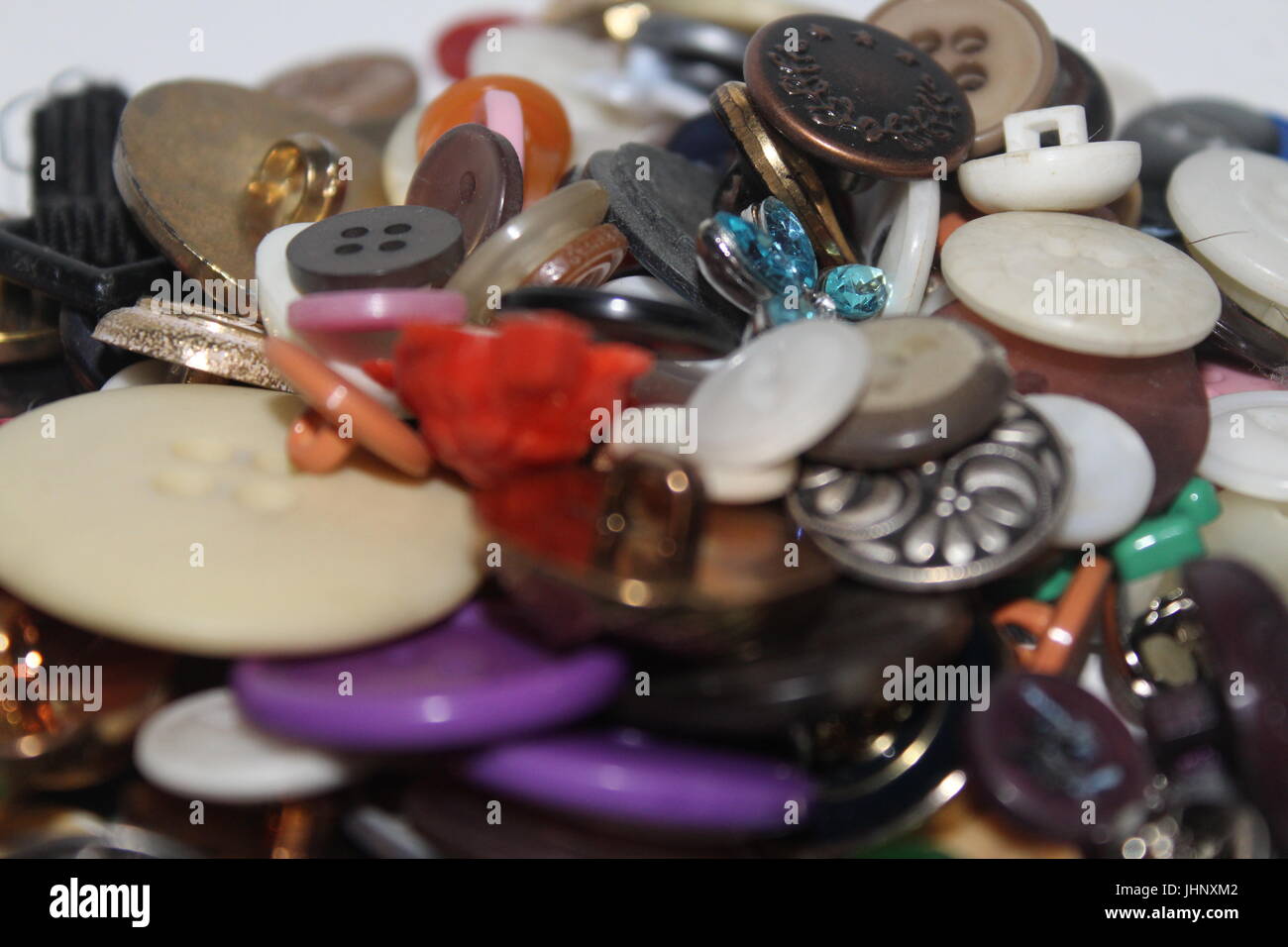 Close-up photo of different buttons Stock Photo - Alamy