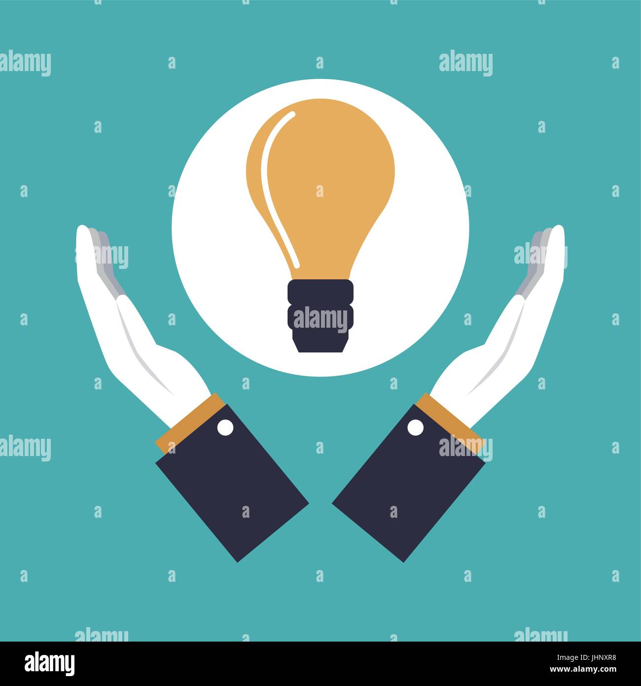 color background hands holding a icon solution light bulb Stock Vector ...