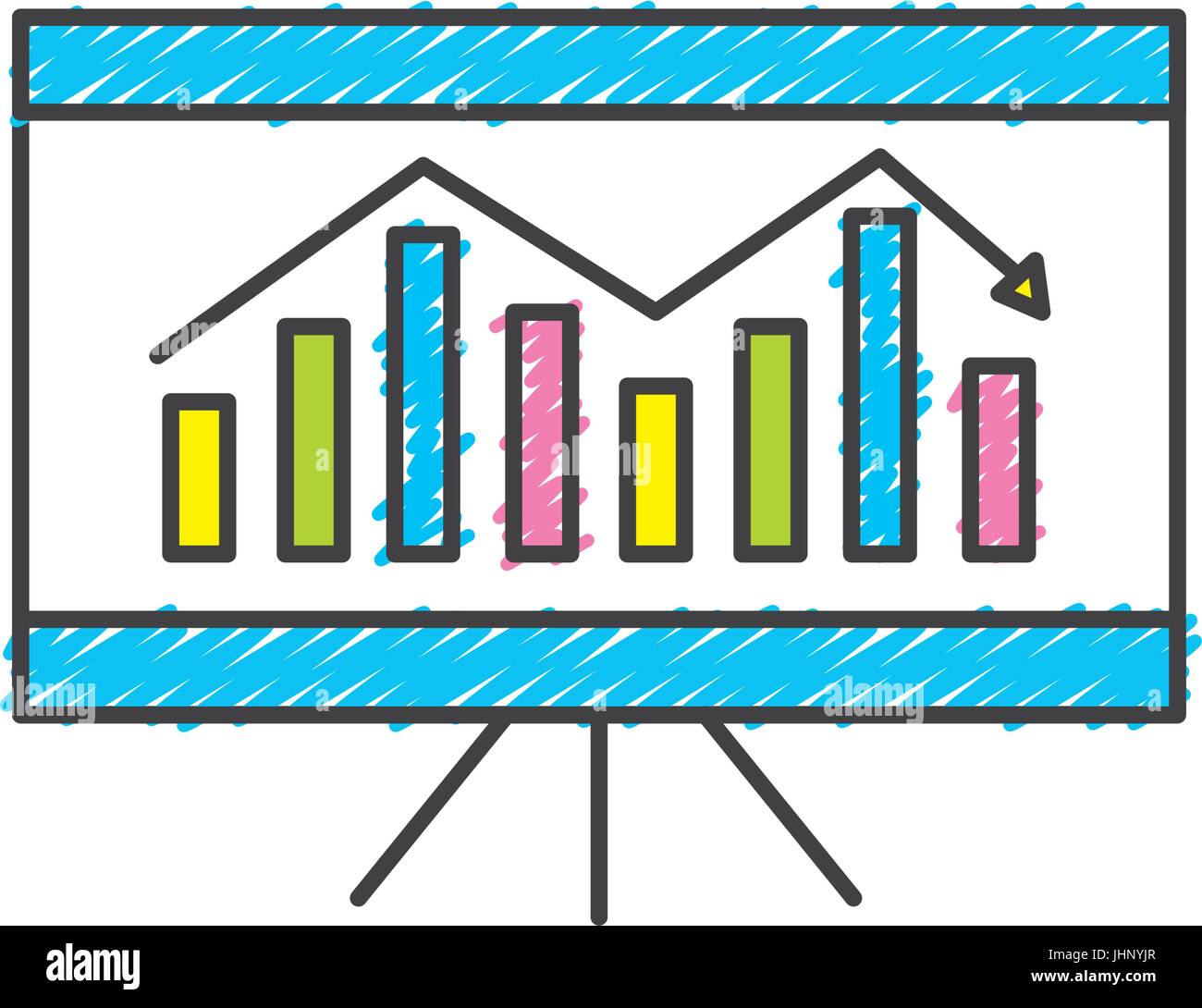 business statistic graph with documents information Stock Vector Image ...