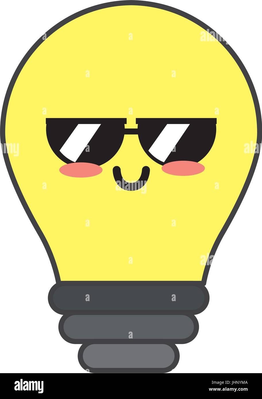 kawaii cute funny bulb energy Stock Vector Image & Art - Alamy