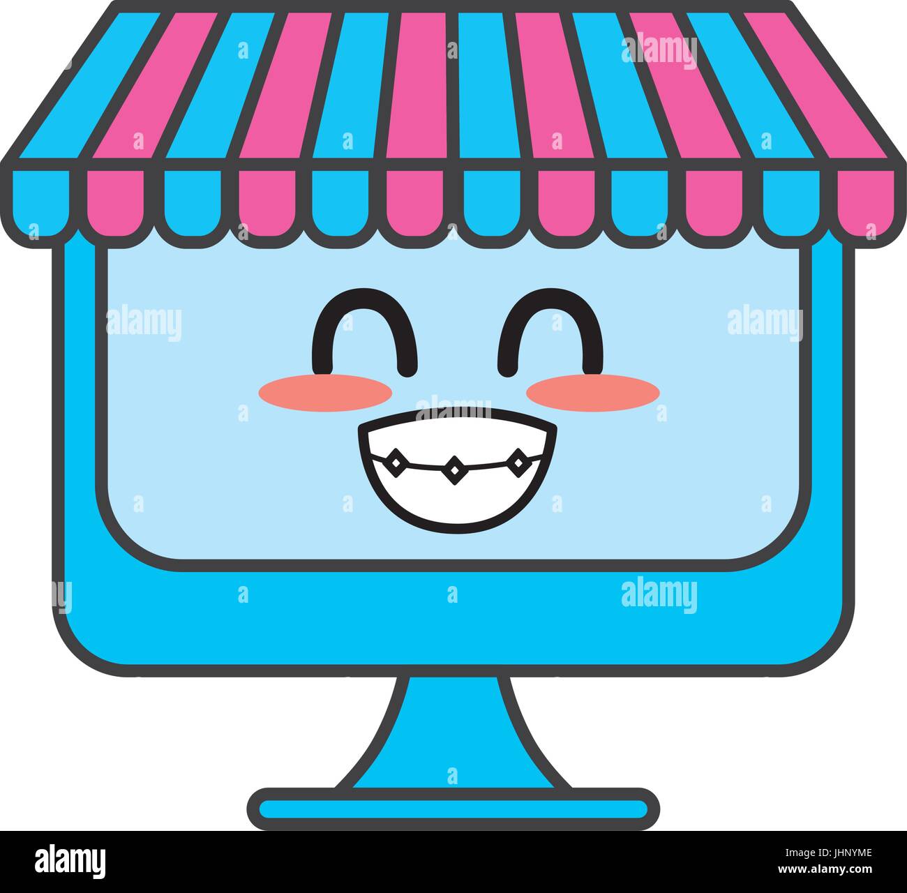 kawaii cute funny computer technology Stock Vector Image & Art - Alamy
