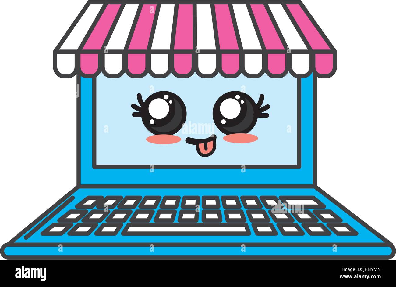 kawaii cute funny laptop technology Stock Vector Image & Art - Alamy