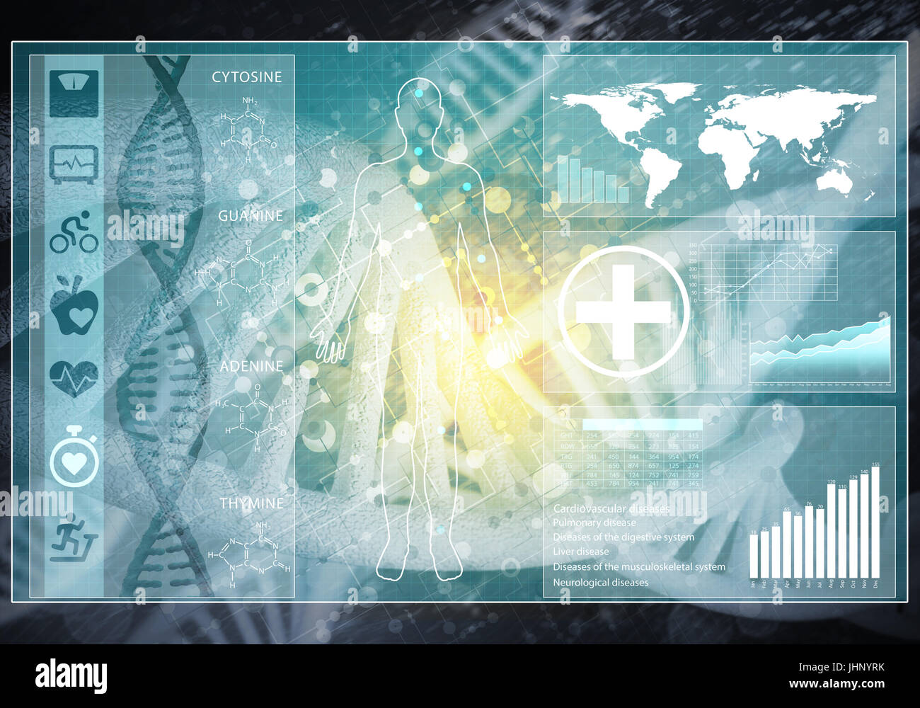 Medicine user interface Stock Photo - Alamy