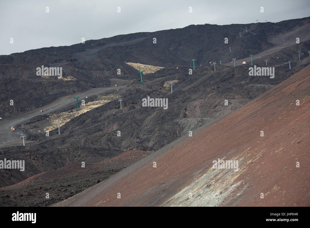 Sicily, Italy, Italia, Volcan Ethna, with lava fields from eruption and ...